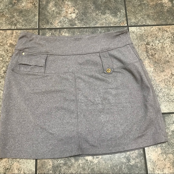Lolë | Skirts | Lol Skirt Gray Stretch Nylon Cute Details Sz Med | Poshmark